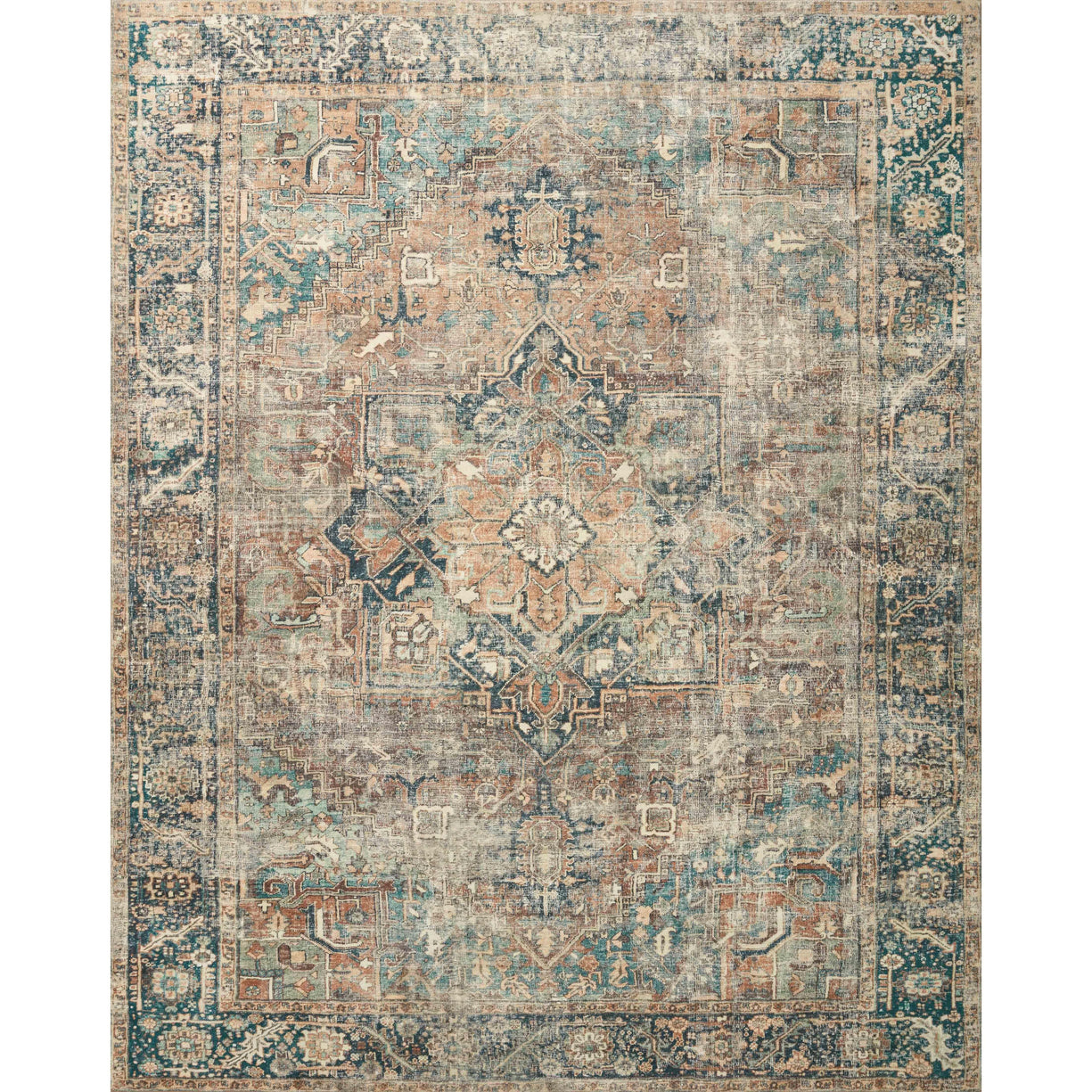 Margot MAT-02 Terracotta / Lagoon – The Rug District